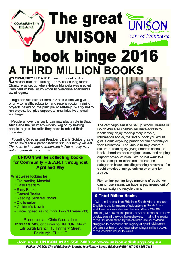 The Great UNISON Book Binge - UNISON City of Edinburgh