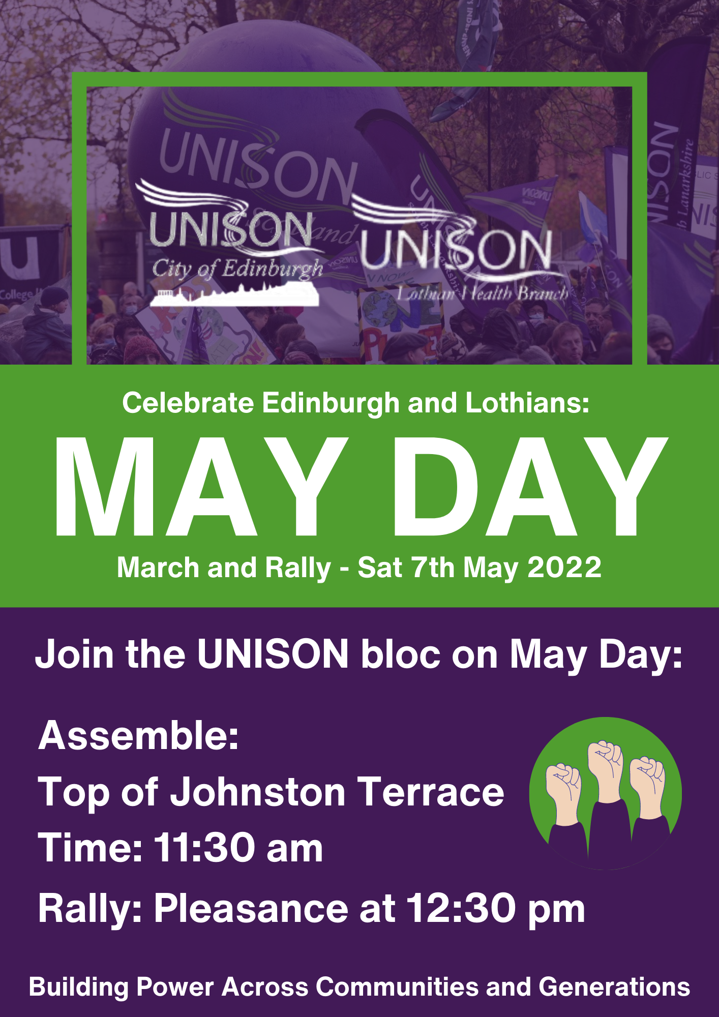 Edinburgh May Day March & Rally – Saturday 7th May 2022 - UNISON City ...