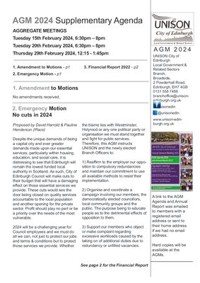 Your UNISON AGM - UNISON City of Edinburgh