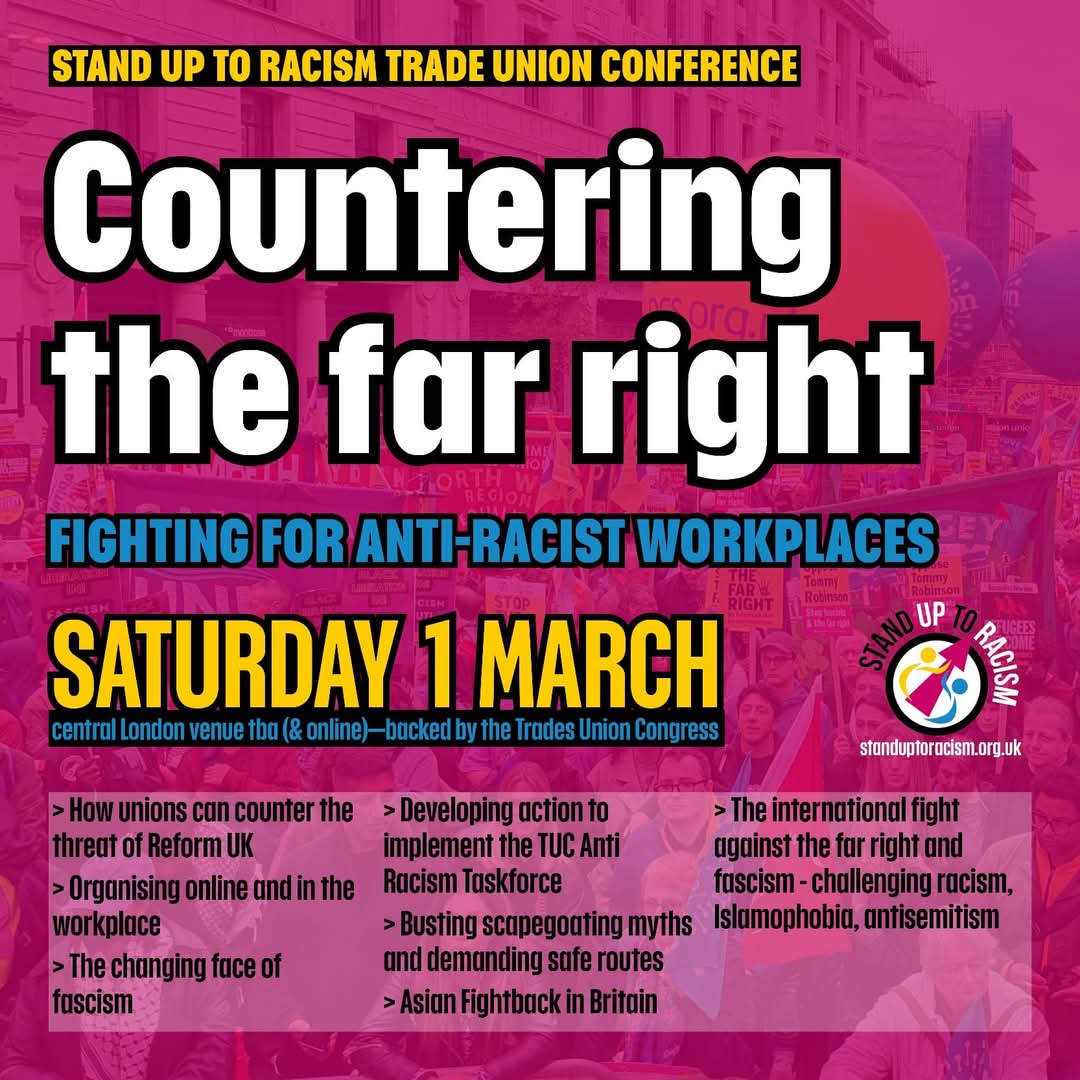 Stand Up To Racism trade union conference 2025 - Saturday 1st March ...